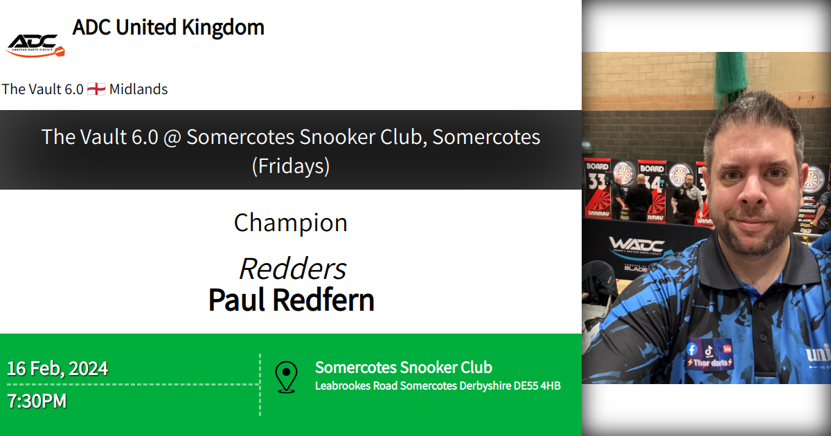 The Vault 6.0 @ Somercotes Snooker Club, Somercotes (Fridays)