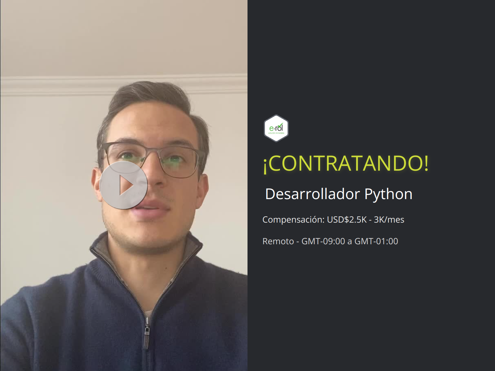 Desarrollador Python en E-Rol | Torre