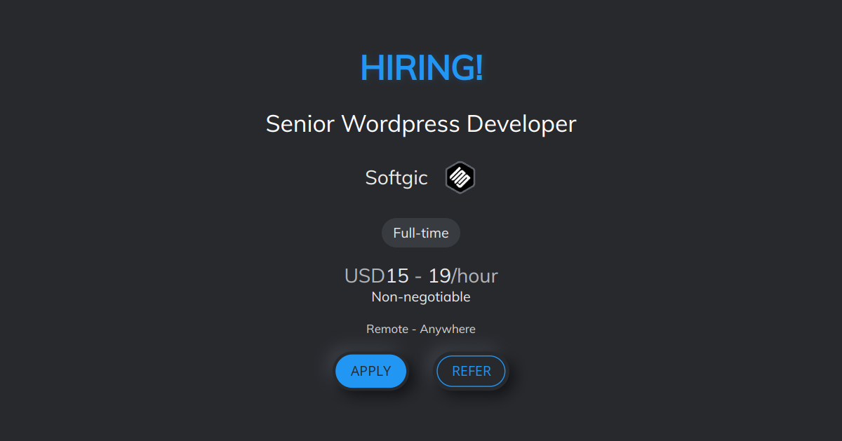 Senior Wordpress Developer at Softgic | Torre