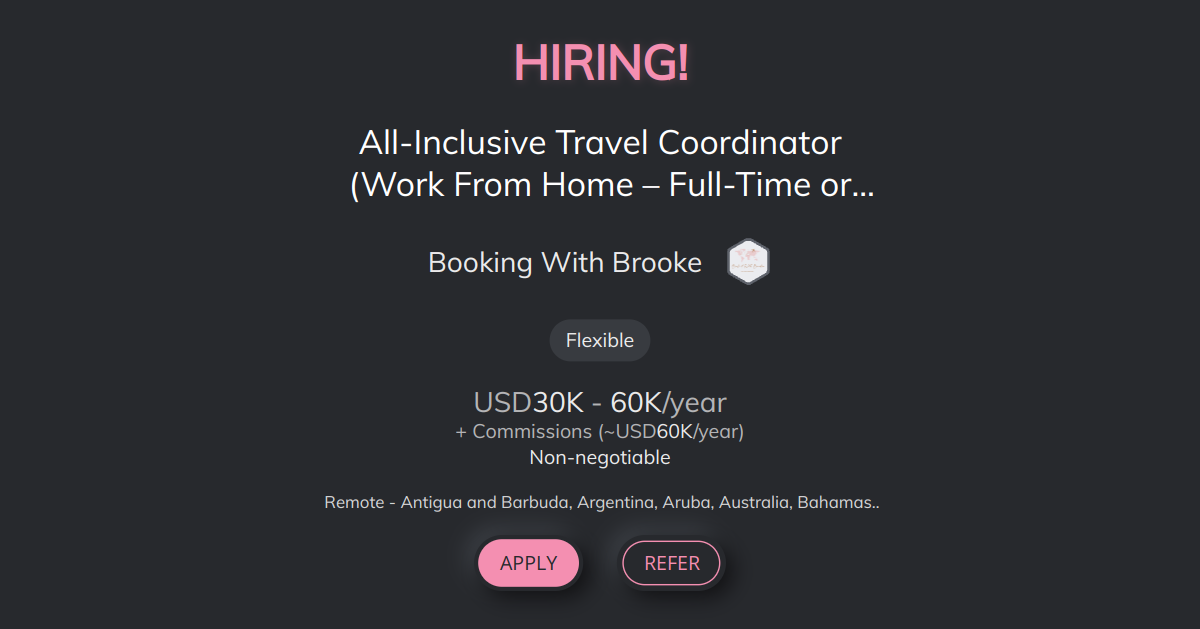 All-Inclusive Travel Coordinator (Work From Home – Full-Time or Part ...