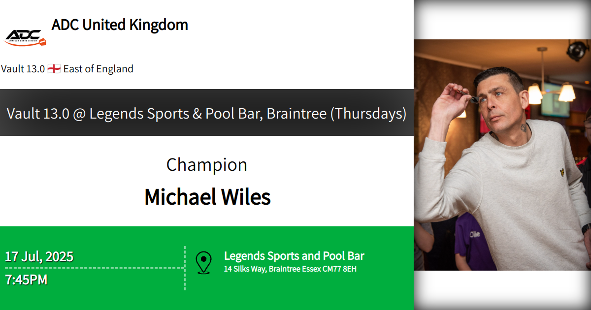 Vault 13.0 @ Legends Sports & Pool Bar, Braintree (Thursdays)