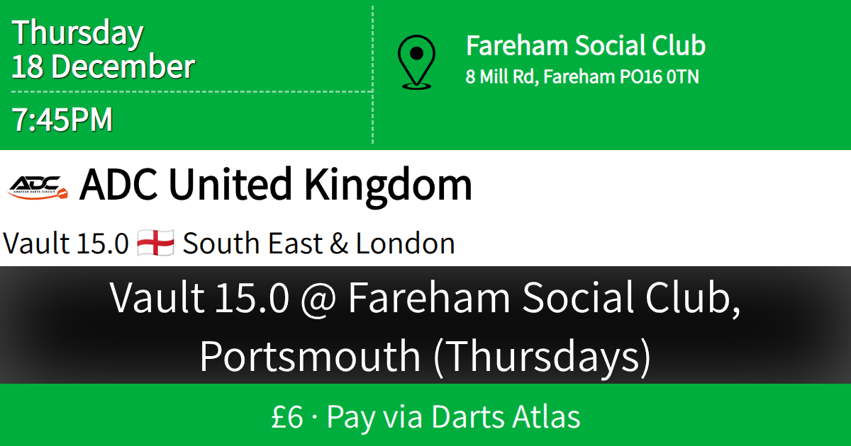 Vault 15.0 @ Fareham Social Club, Portsmouth (Thursdays)