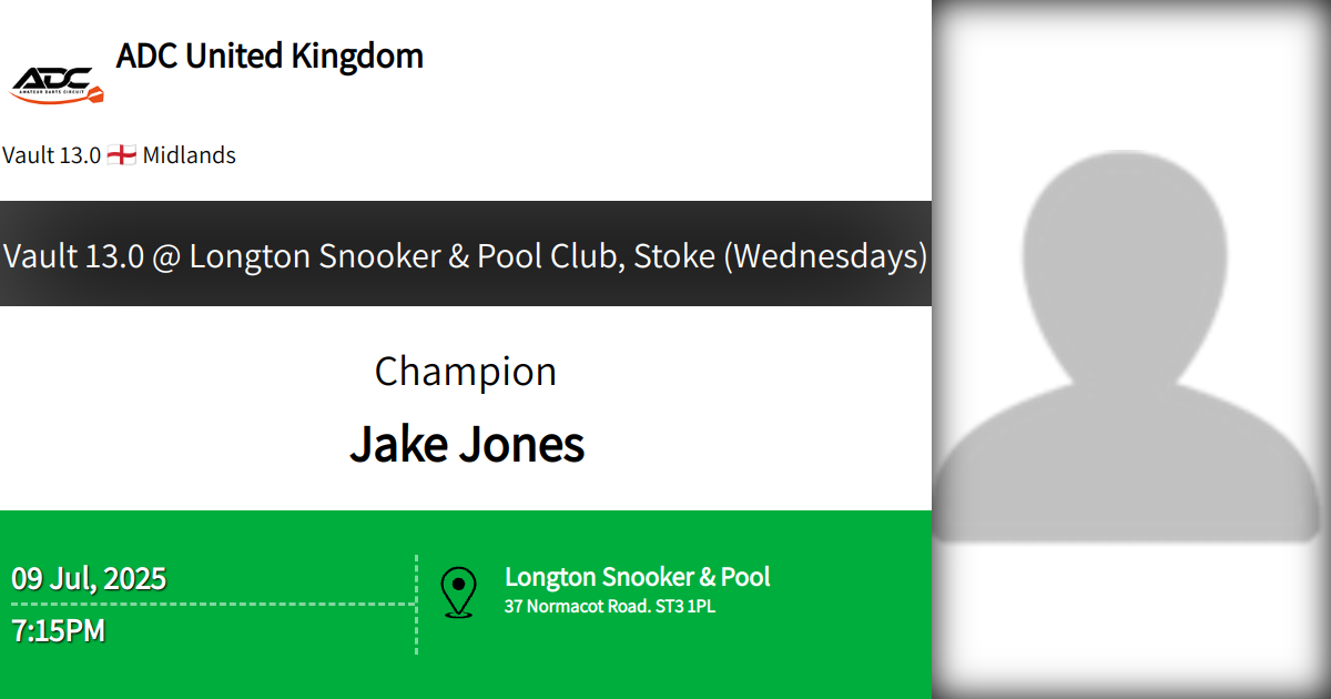 Vault 13.0 @ Longton Snooker & Pool Club, Stoke (Wednesdays)