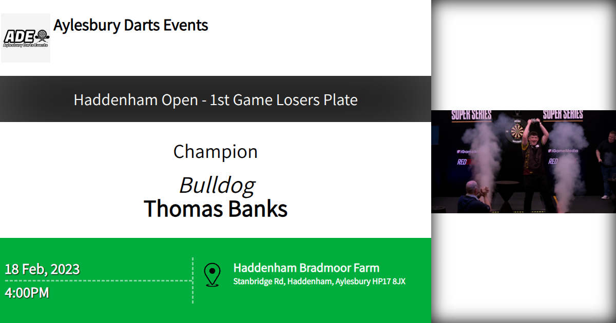 Haddenham Open - 1st Game Losers Plate