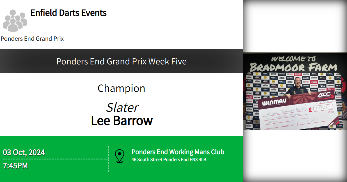 Ponders End Grand Prix Week Five
