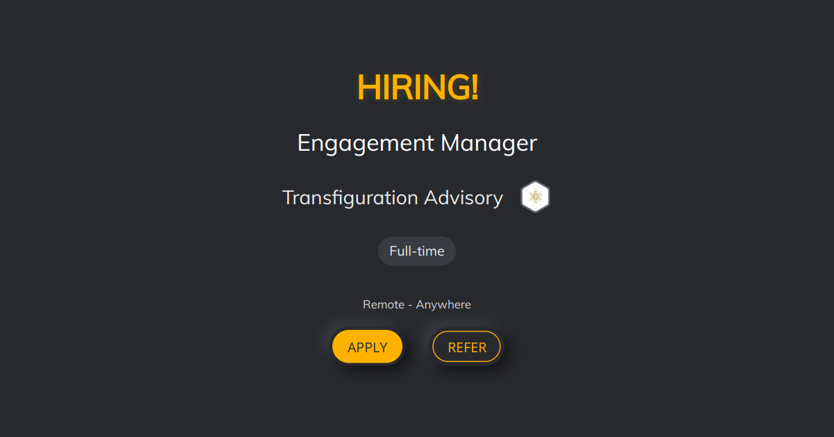 Engagement Manager at Transfiguration Advisory | Torre