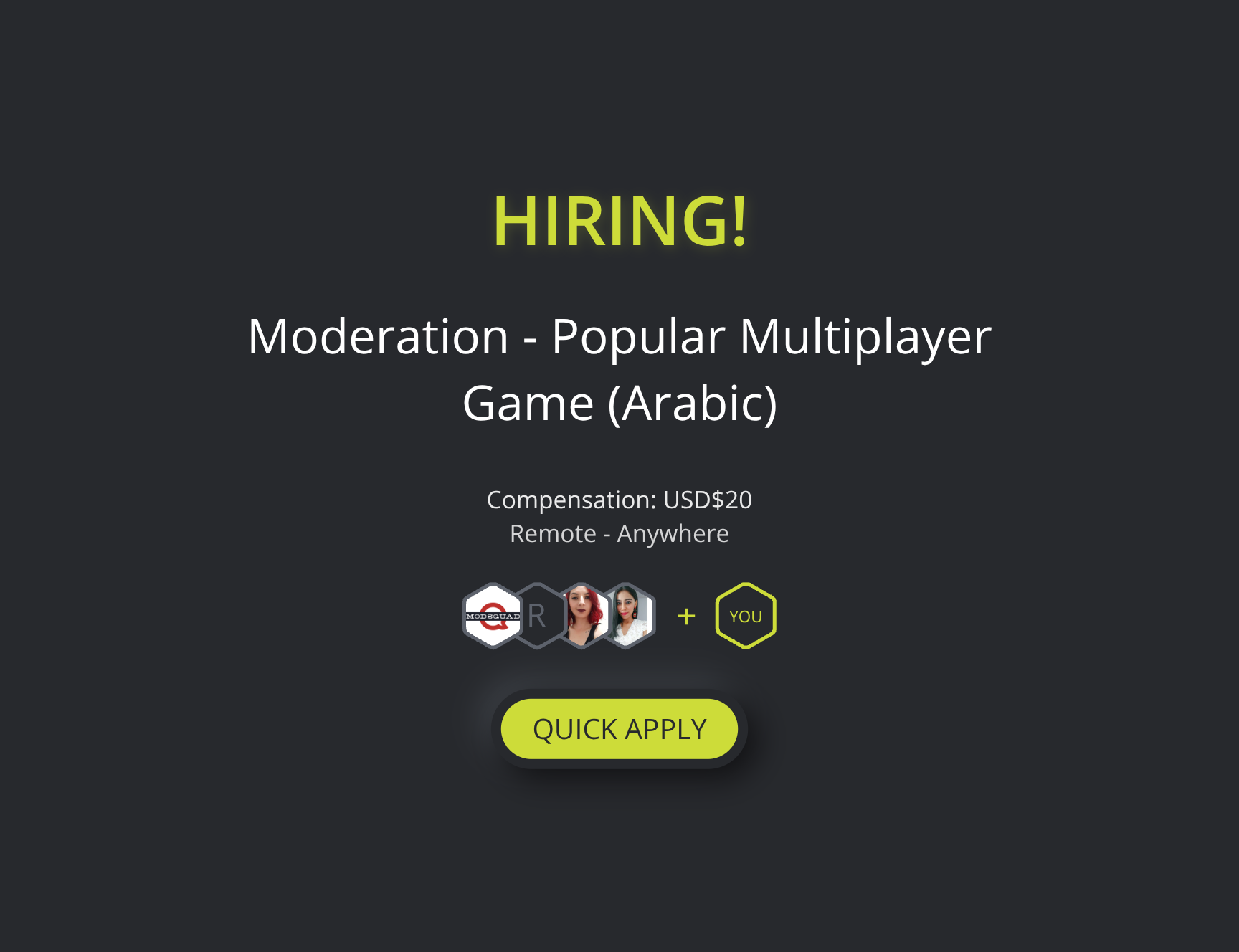 Moderation - Popular Multiplayer Game (Arabic) at ModSquad | Torre