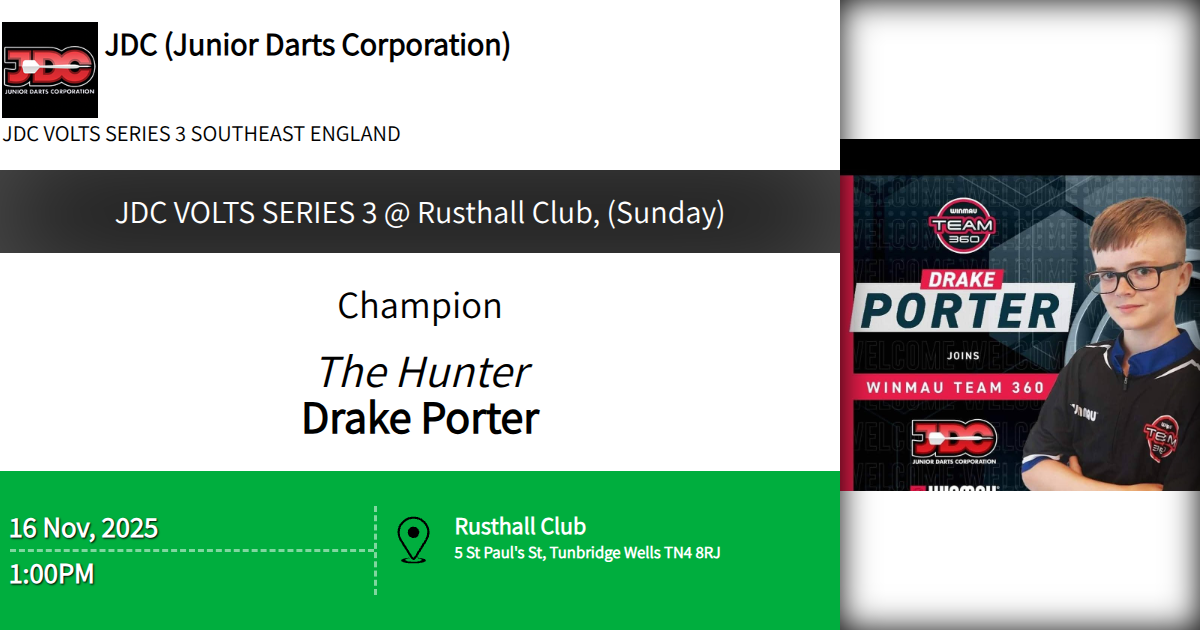 JDC VOLTS SERIES 3 @ Rusthall Club, (Sunday)