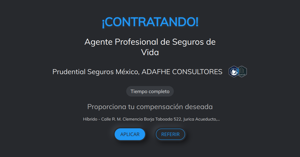 Agente Profesional de Seguros de Vida en Prudential Seguros México ...