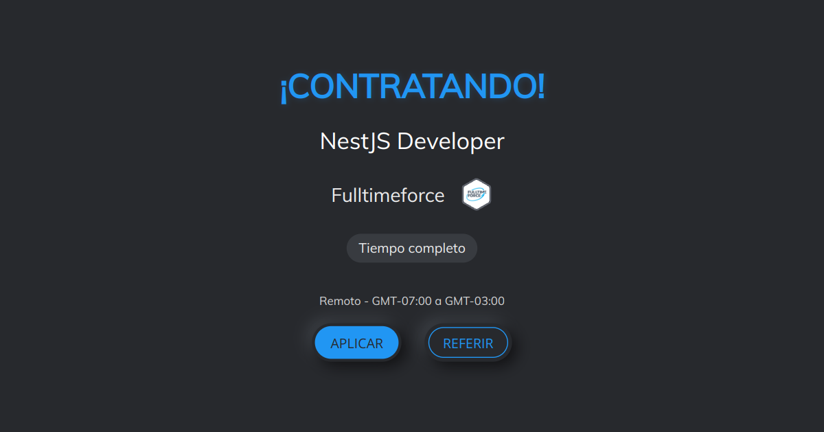 NestJS Developer en Fulltimeforce | Torre