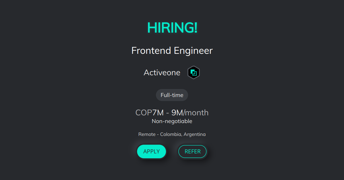 Frontend Engineer at Activeone | Torre