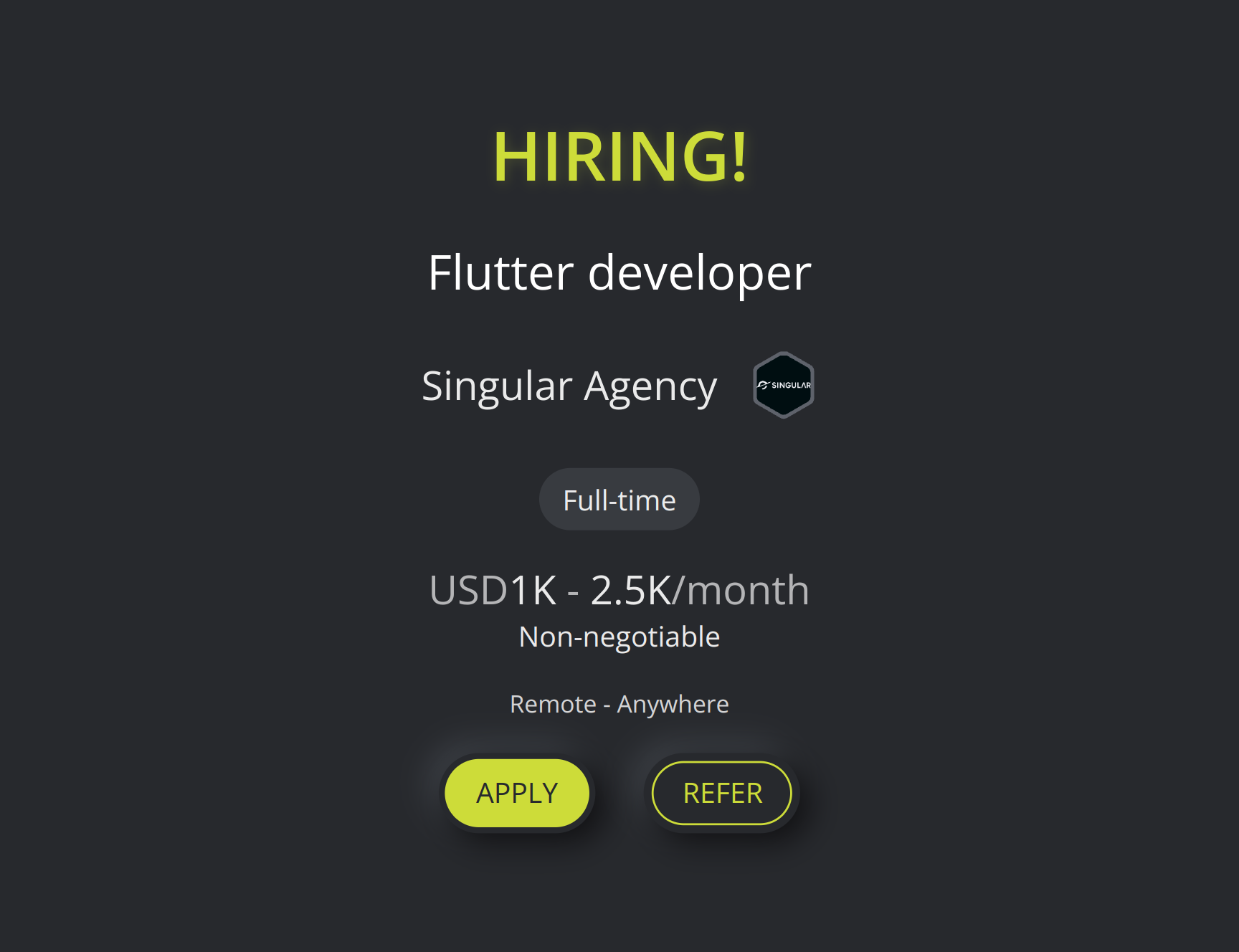 Flutter developer at Singular Agency | Torre