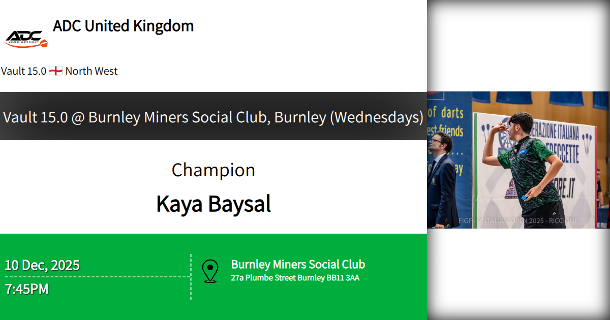 Vault 15.0 @ Burnley Miners Social Club, Burnley (Wednesdays)