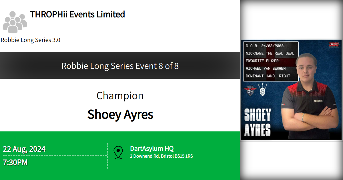 Robbie Long Series Event 8 of 8