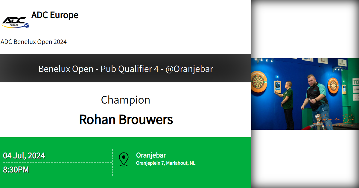 Benelux Open - Pub Qualifier 4 - @Oranjebar