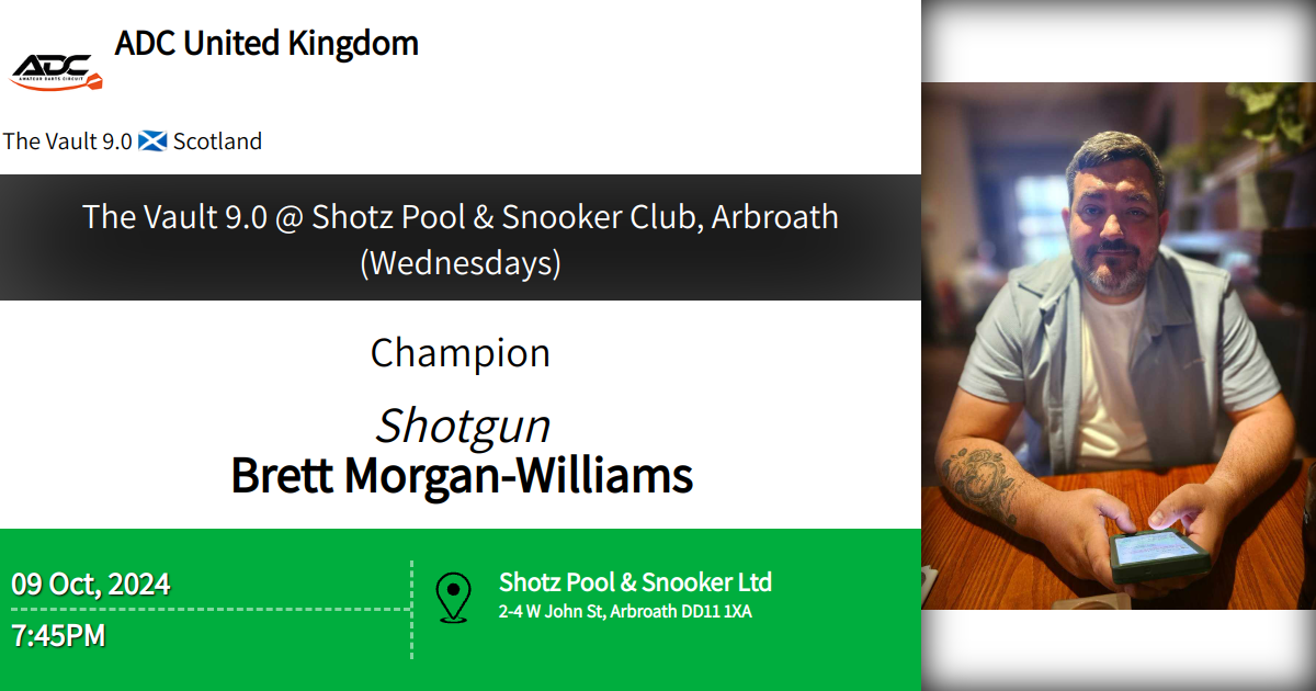 The Vault 9.0 @ Shotz Pool & Snooker Club, Arbroath (Wednesdays)