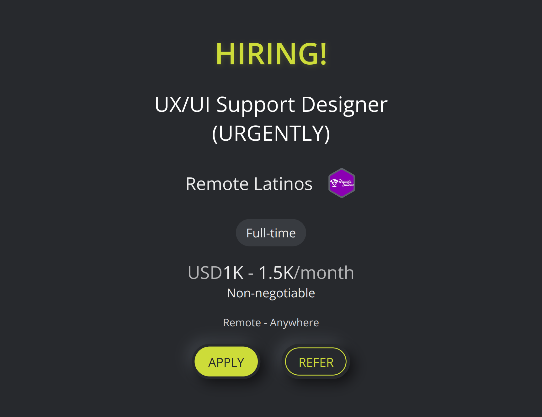 UX/UI Support Designer (URGENTLY) at Remote Latinos | Torre