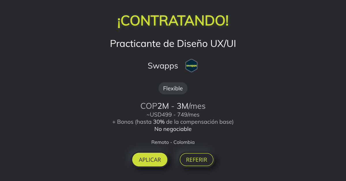 Practicante de Diseño UX/UI en Swapps | Torre