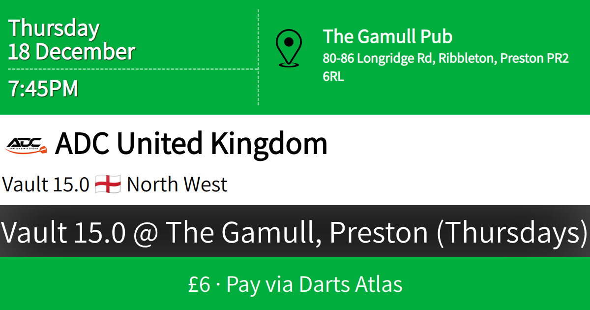 Vault 15.0 @ The Gamull, Preston (Thursdays)