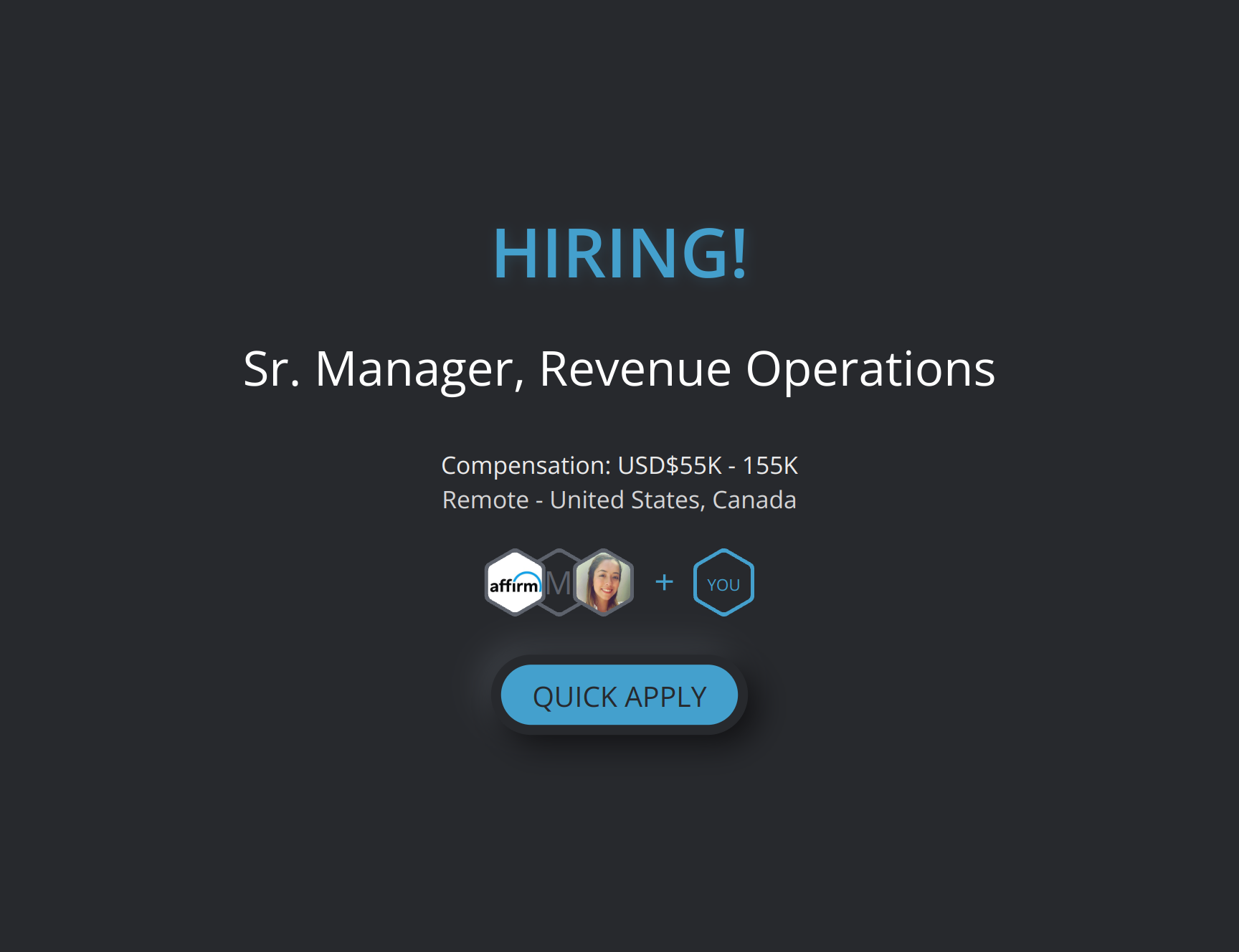 Sr. Manager, Revenue Operations at Affirm | Torre