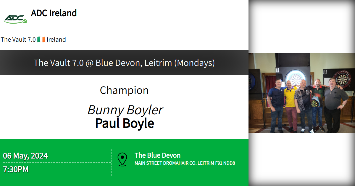The Vault 7.0 @ Blue Devon, Leitrim (Mondays)