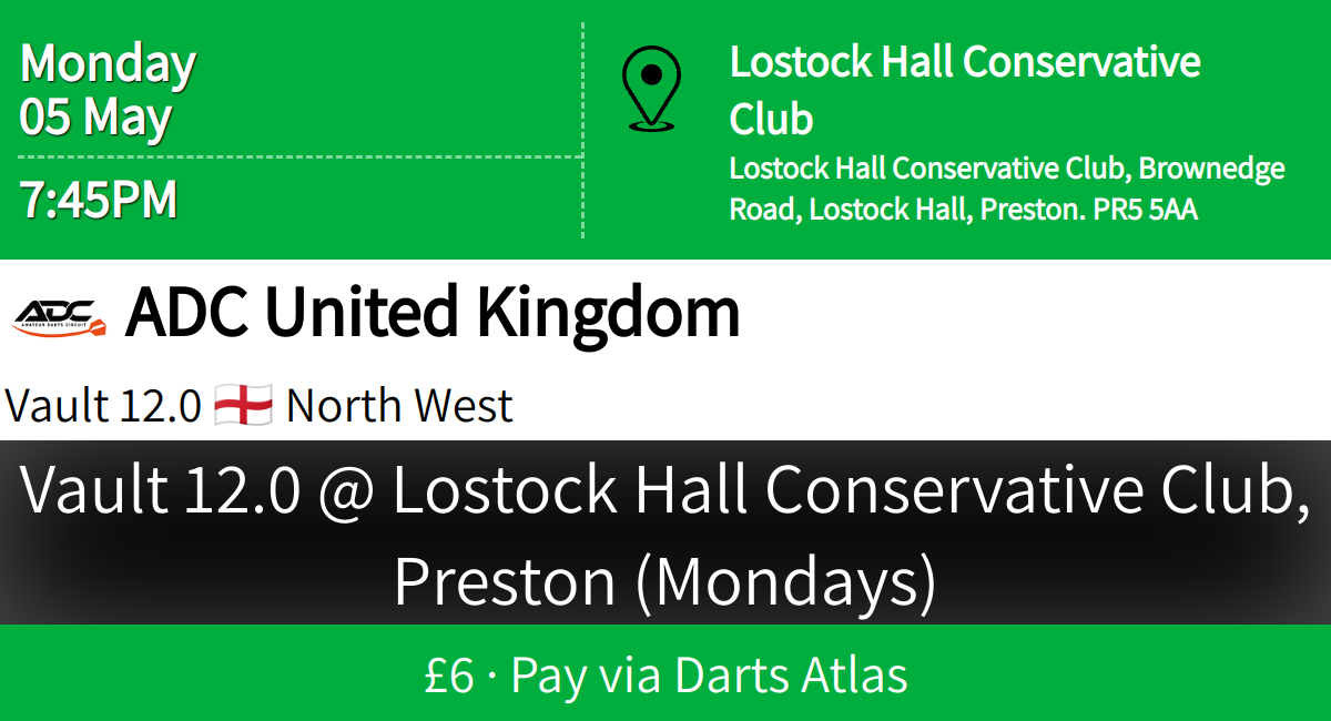 Vault 12.0 @ Lostock Hall Conservative Club, Preston (Mondays)