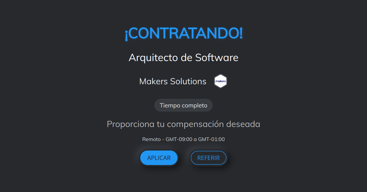 Arquitecto de Software en Makers Solutions | Torre
