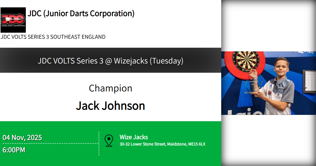 JDC VOLTS Series 3 @ Wizejacks (Tuesday)