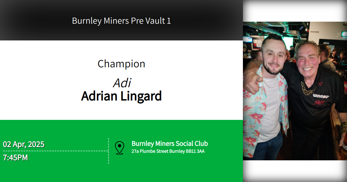 Burnley Miners Pre Vault 1