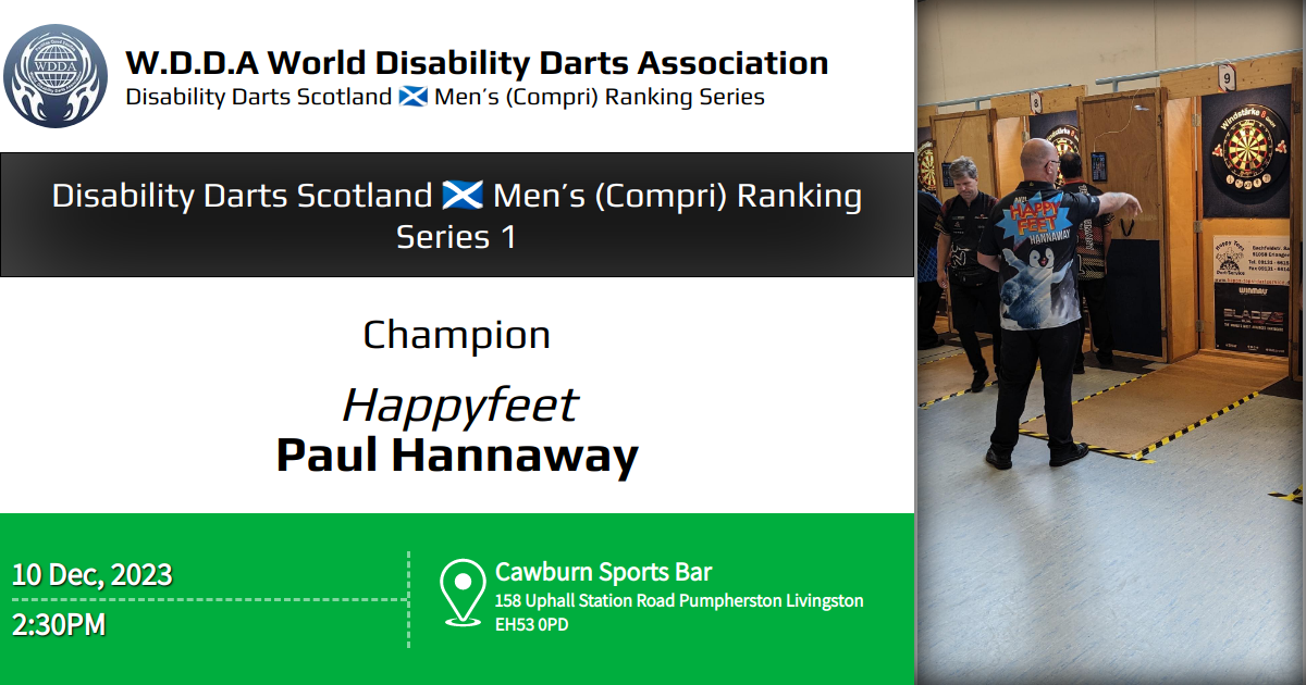 Disability Darts Scotland 🏴󠁧󠁢󠁳󠁣󠁴󠁿 Men’s (Compri) Ranking Series 1